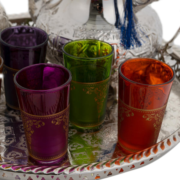 Set of 6 Arabic tea glasses Golden